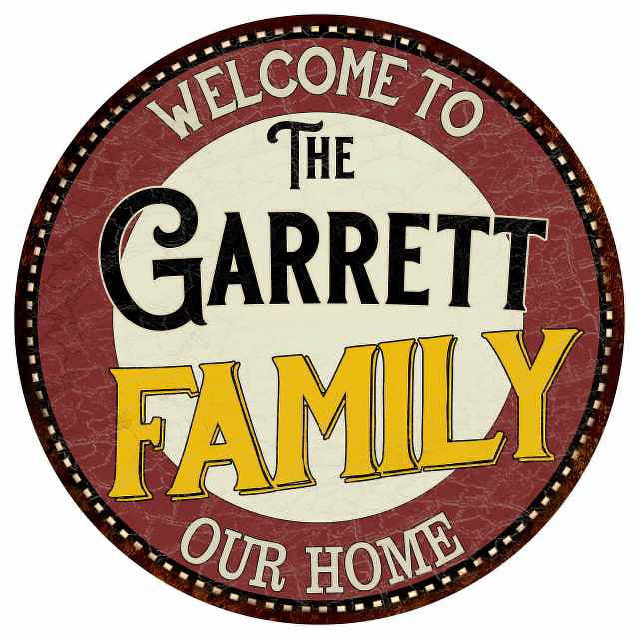 The Garrett Family 14" Round Metal Sign Kitchen Game Room Decor ...