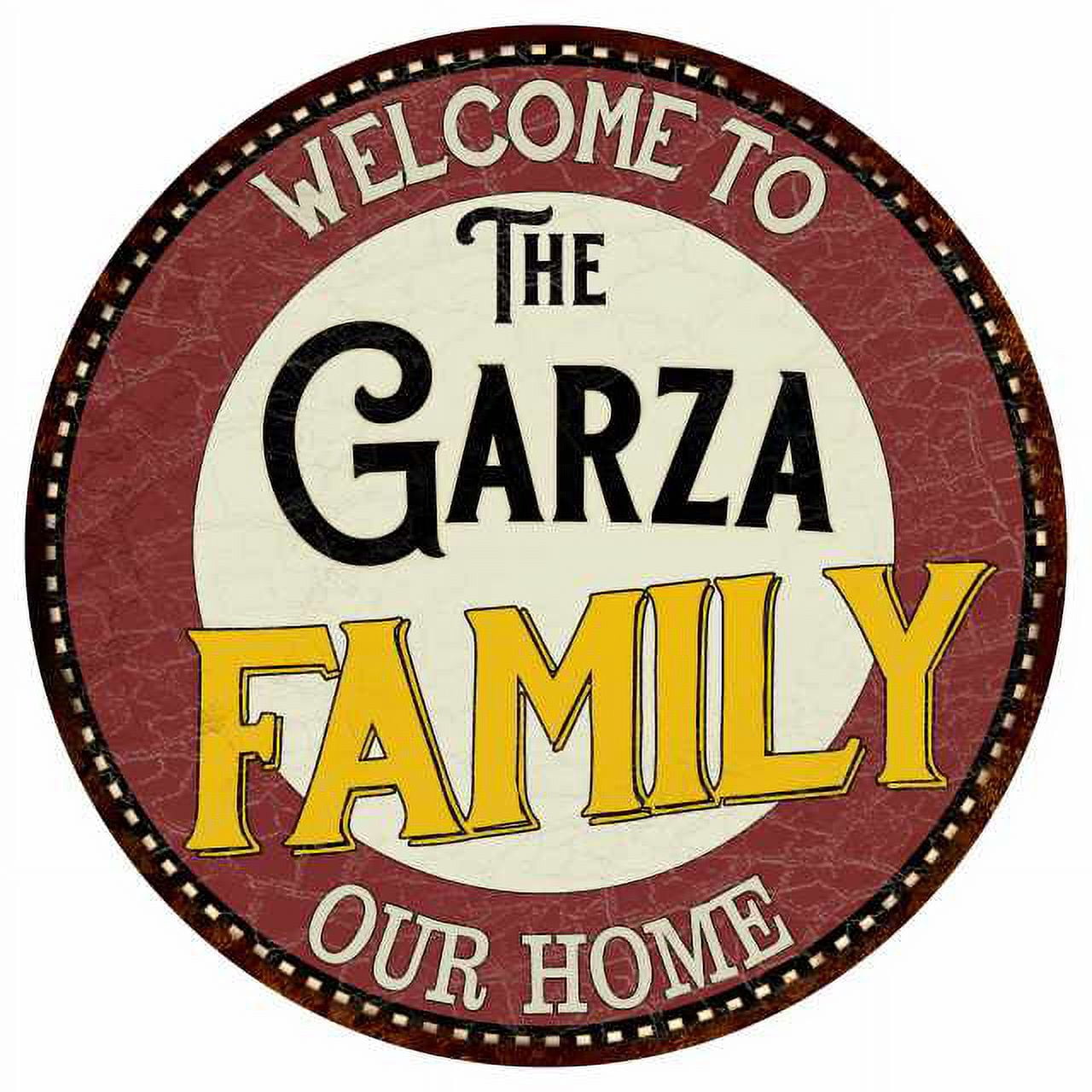 The Garza Family 12" Round Metal Sign Kitchen Game Room Décor ...