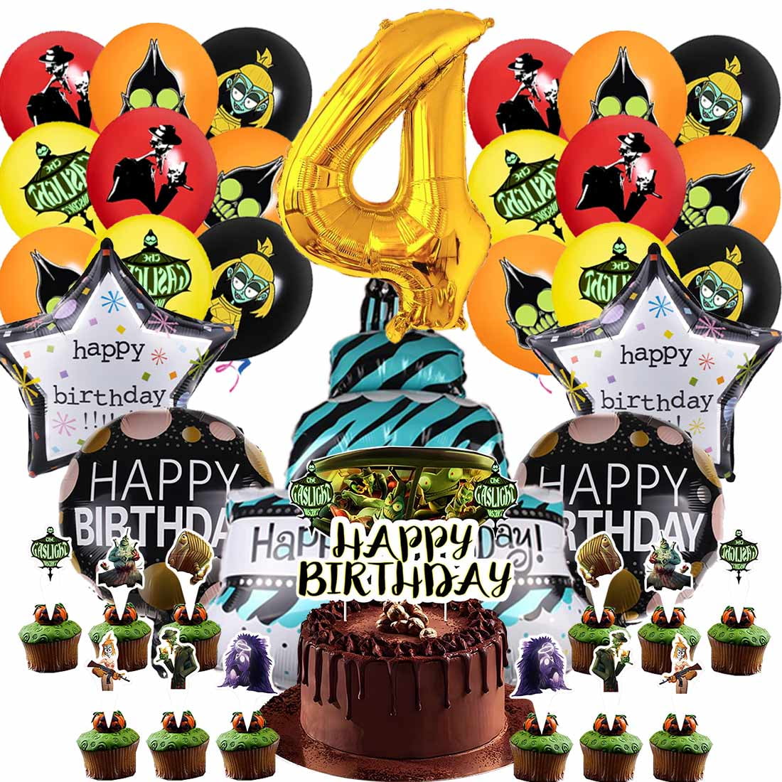 The Gaslight District Party Supplies 4th Decor Kit Balloons Birthday ...