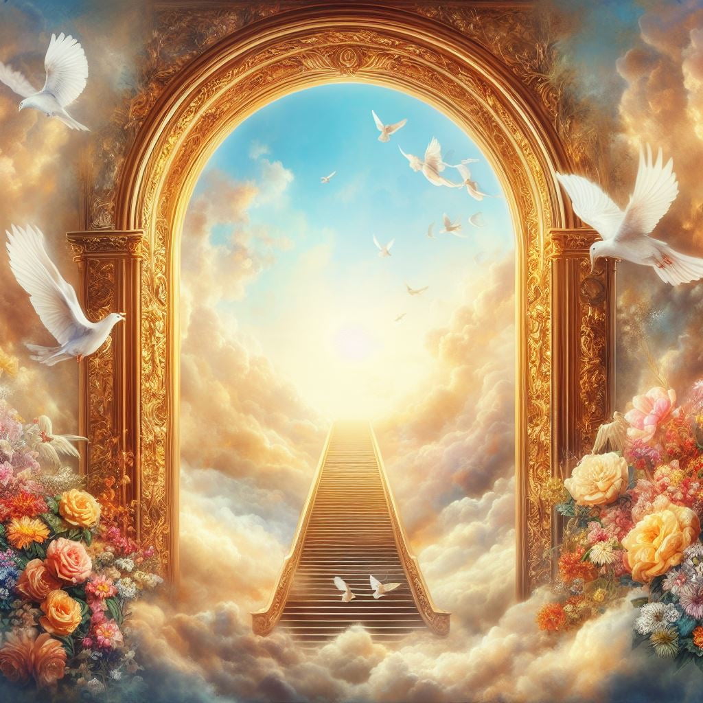 The Gate to Heaven Digital Painting - 12" x 18" Art Print Wall Decor ...