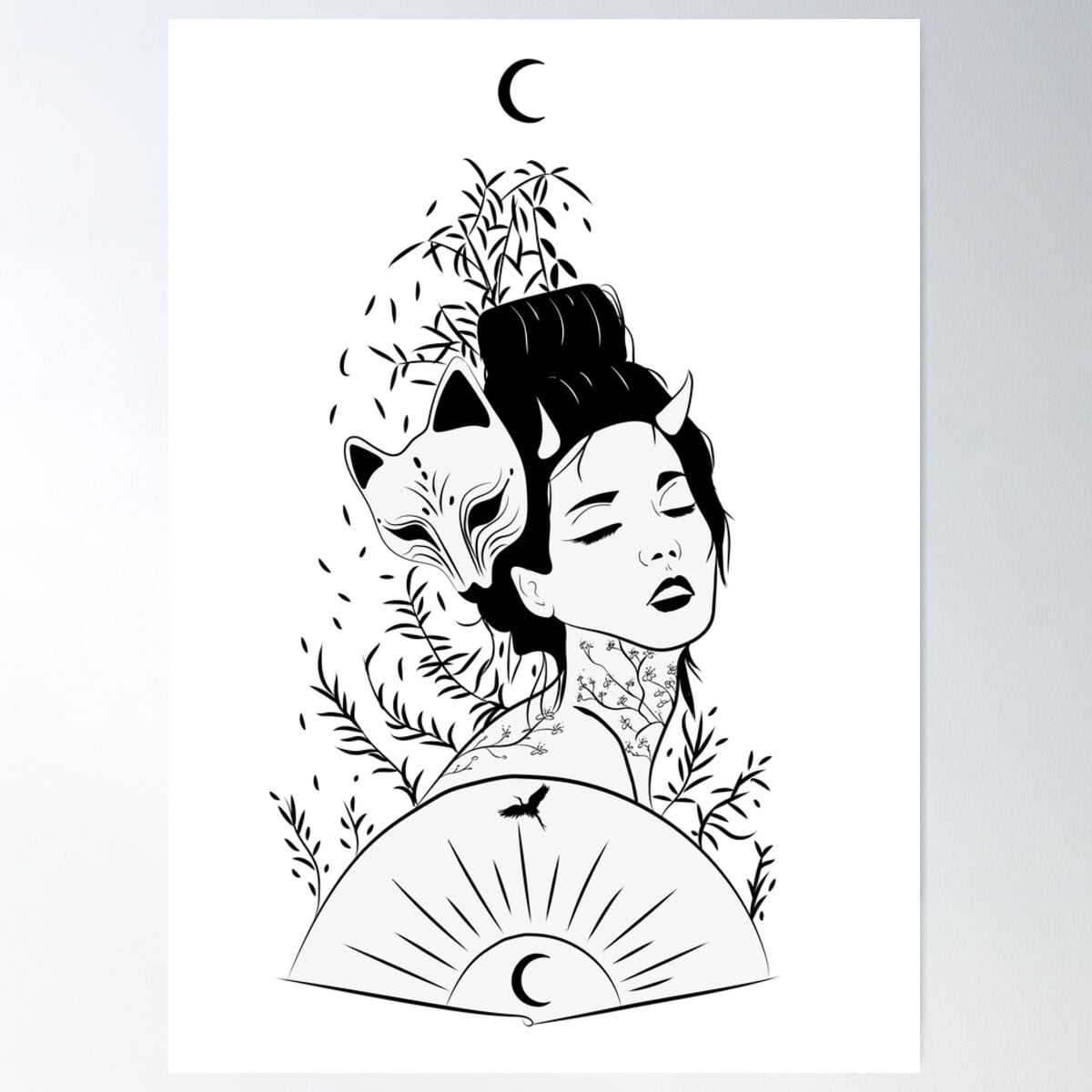 The Geisha The Oni And The Secret Of The Moon Poster Wall Art, Modern ...