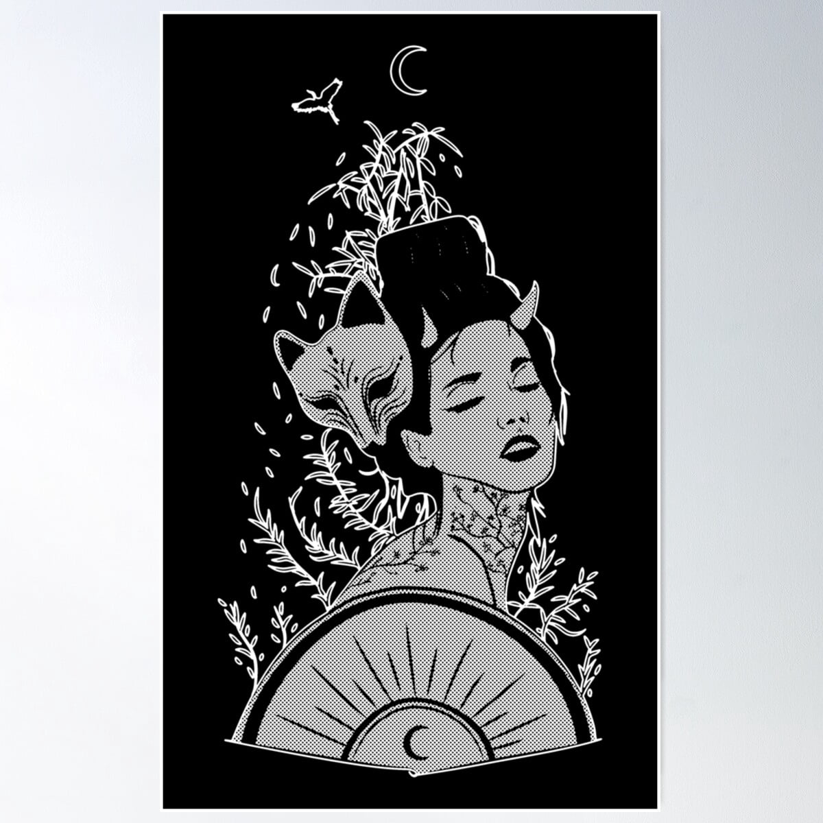 The Geisha, The Oni And The Secret Of The Moon Poster Wall Art, Modern ...