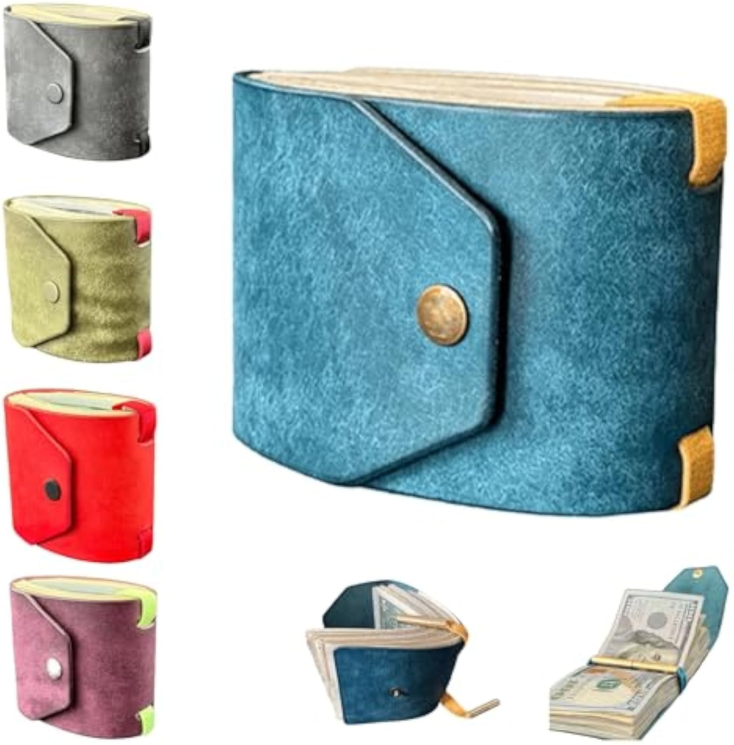 The Genuine Leather Cash Wrap Wallet, Money Organizer with Magnetic ...