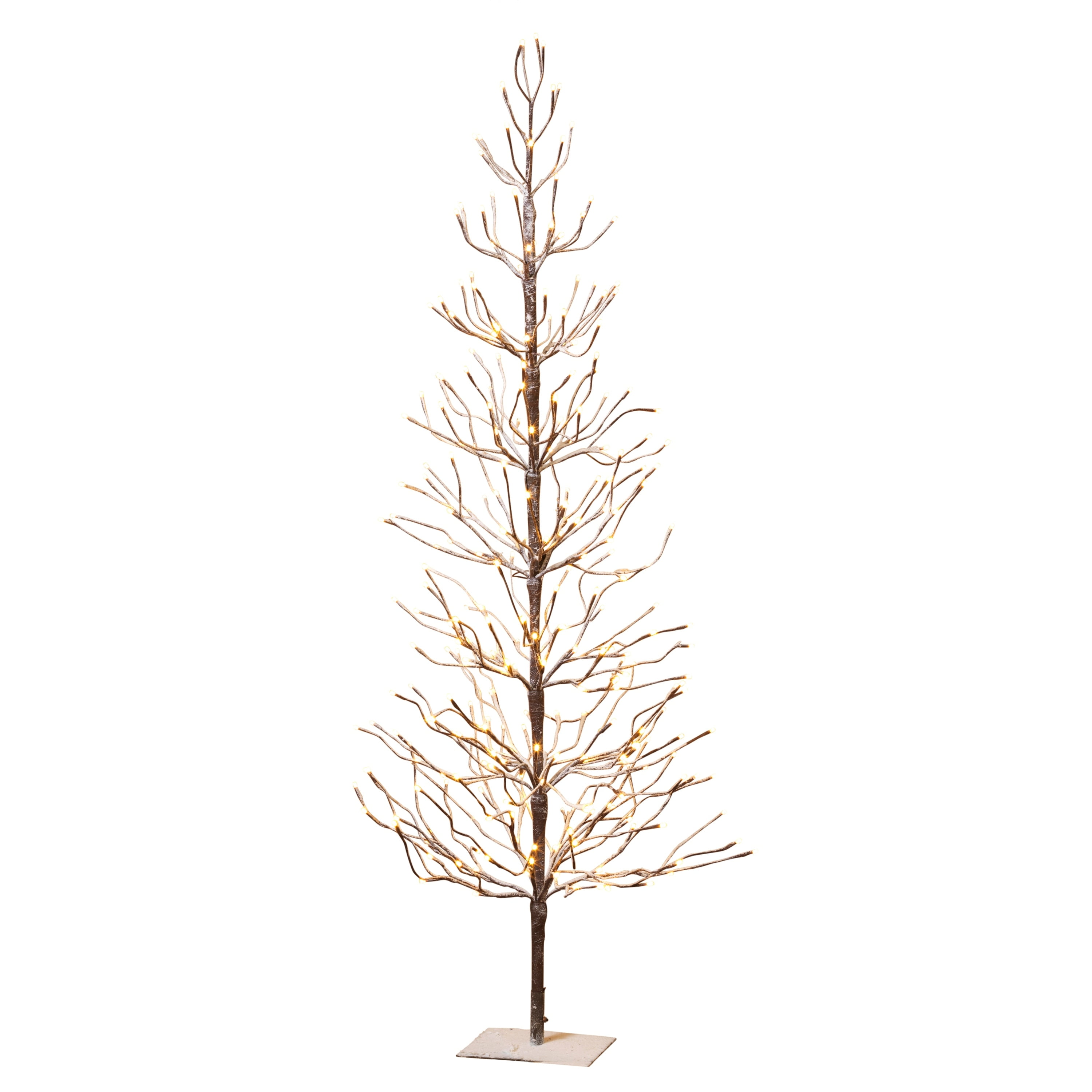 The Gerson Company 6 ft Tall Snowy Brown Pre Lit Tree with 296 Warm ...