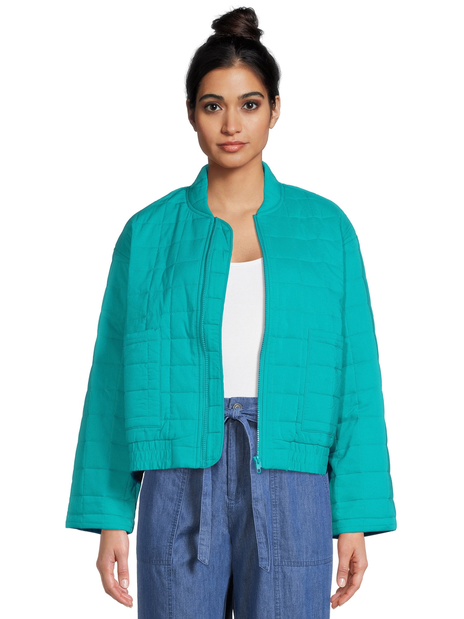 The Get Women’s Cropped Bomber Jacket - Walmart.com