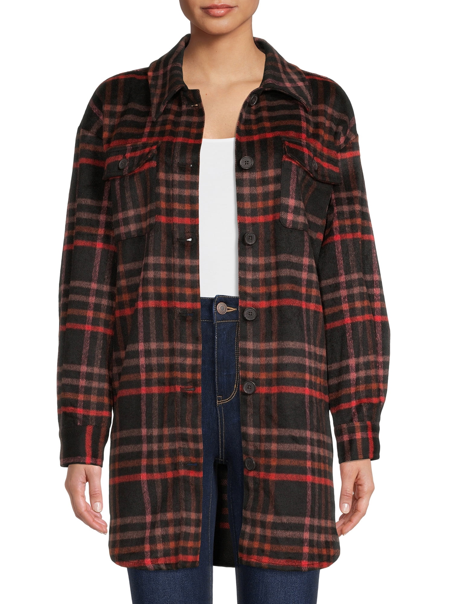 The Get Women's Long Shacket - Walmart.com