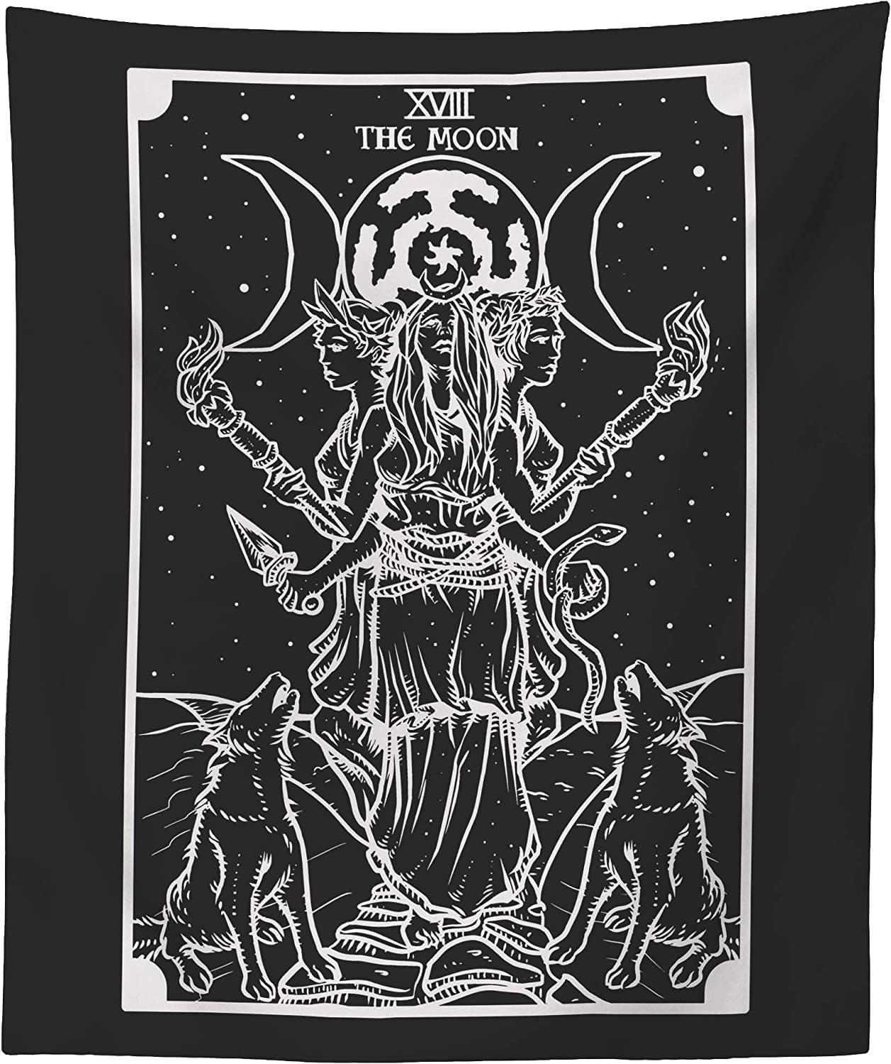 The Ghoulish Garb The Goddess Hecate In The Moon Tarot Card Tapestry ...