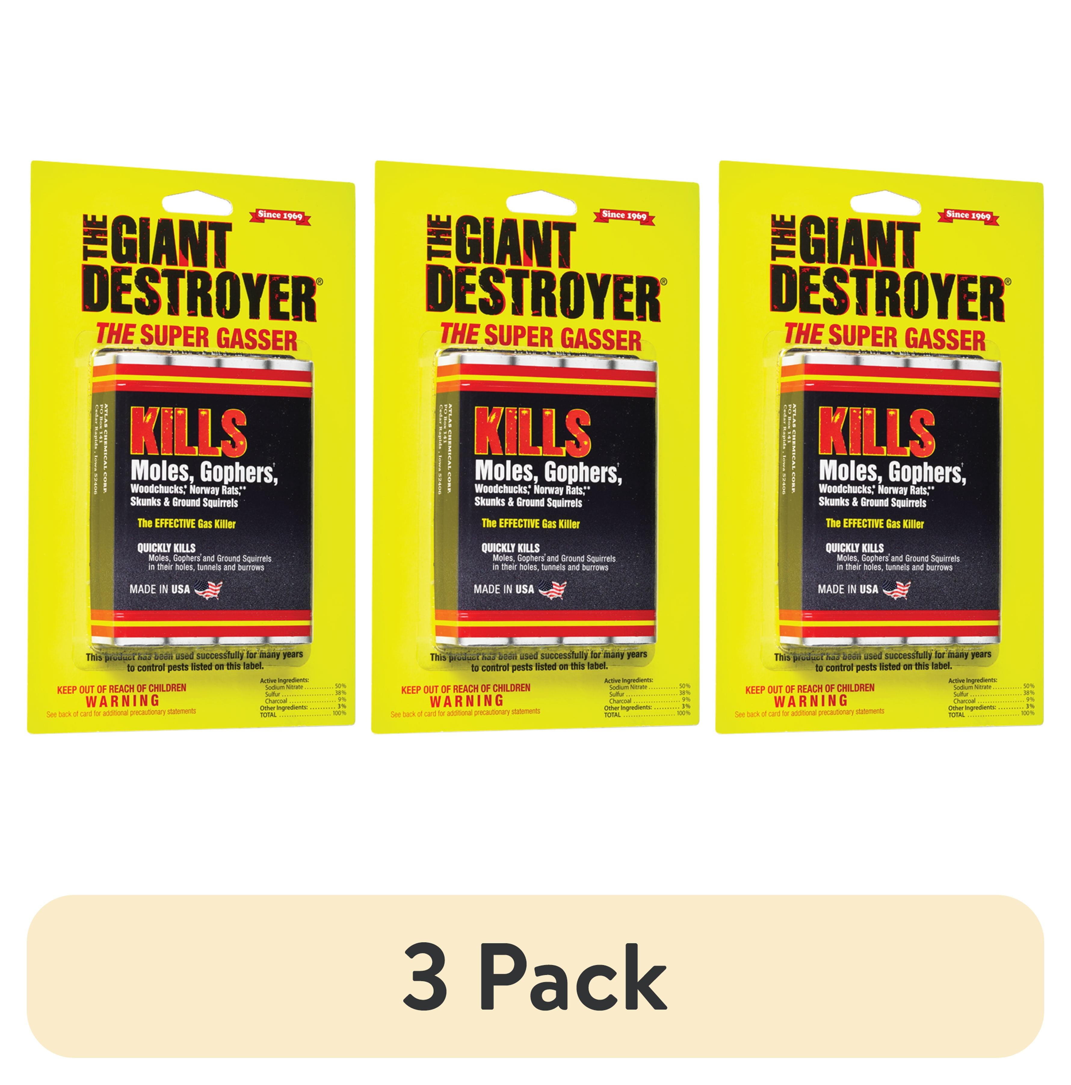 (3 pack) The Giant Destroyer Gas Moles Gophers Woodchucks Norway Rats ...