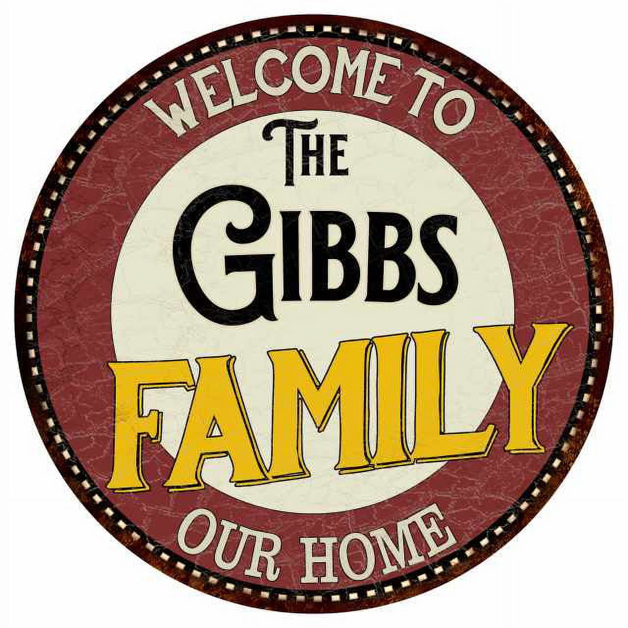 The Gibbs Family 14" Round Metal Sign Kitchen Game Room Decor ...