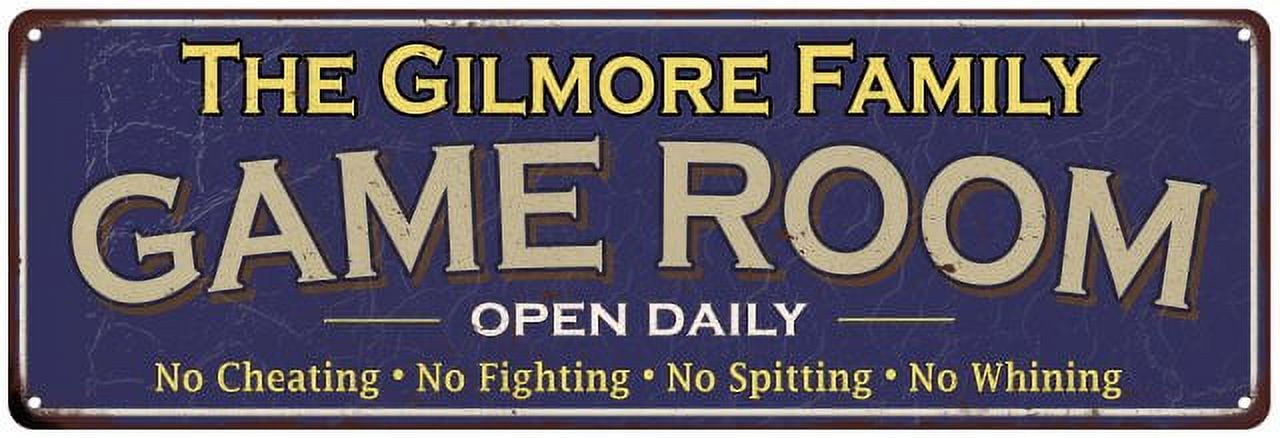 The Gilmore Family Blue Game Room Metal 8x24 Sign 108240037763 ...