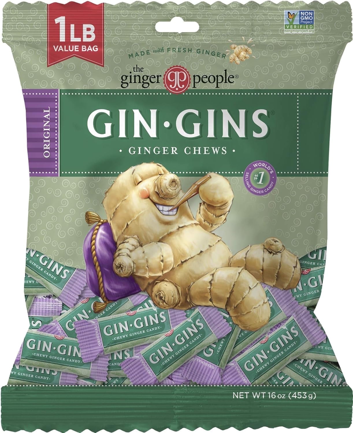 The Ginger People® Original Ginger Chewy Candies - 1lb Pack - Walmart.com