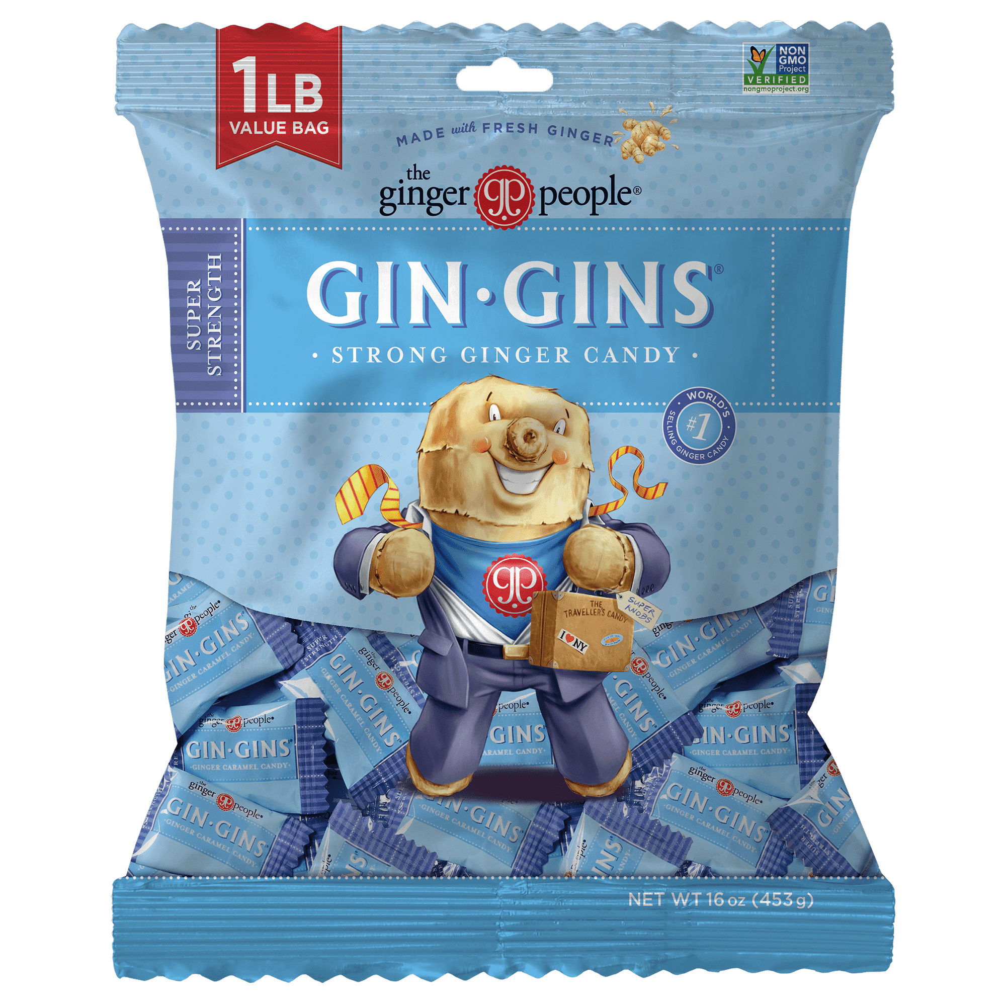 The Ginger People® Super Strength Gin Gins Ginger Candy for Nausea ...