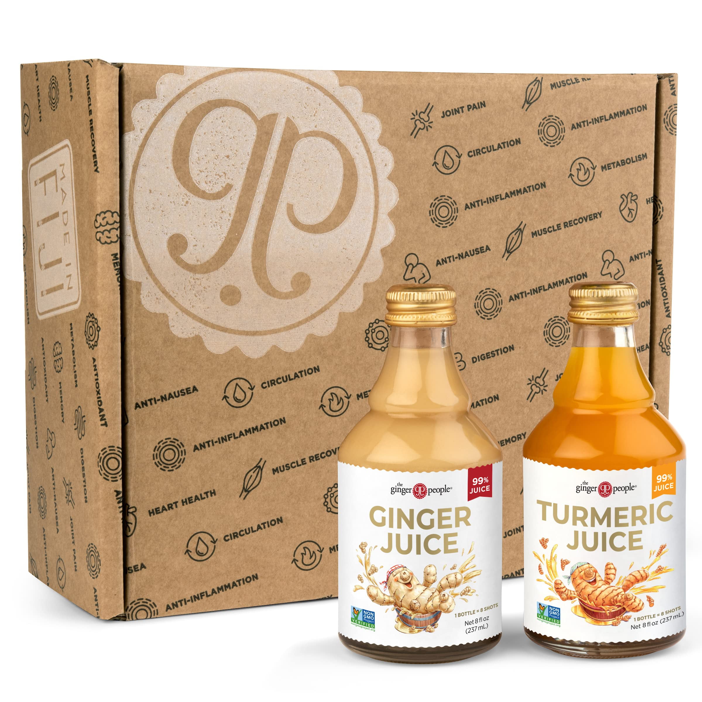 The Ginger People Ginger & Turmeric Juice Set | Digestion + Anti ...