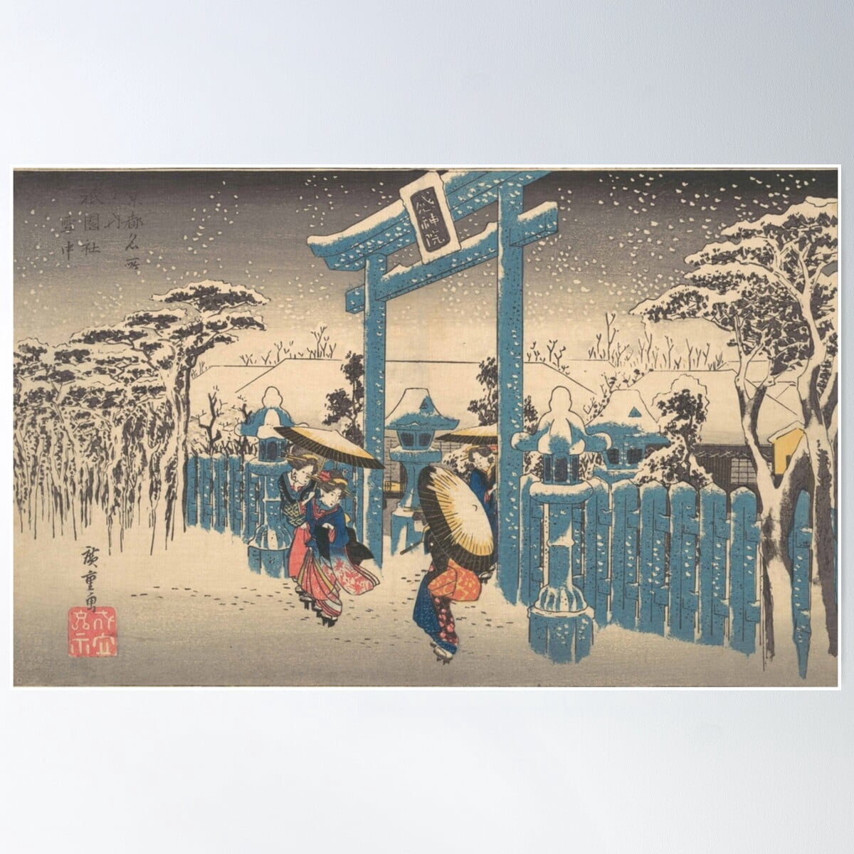 The Gion Shrine In Snow, From The Series Famous Views Of Kyoto ...
