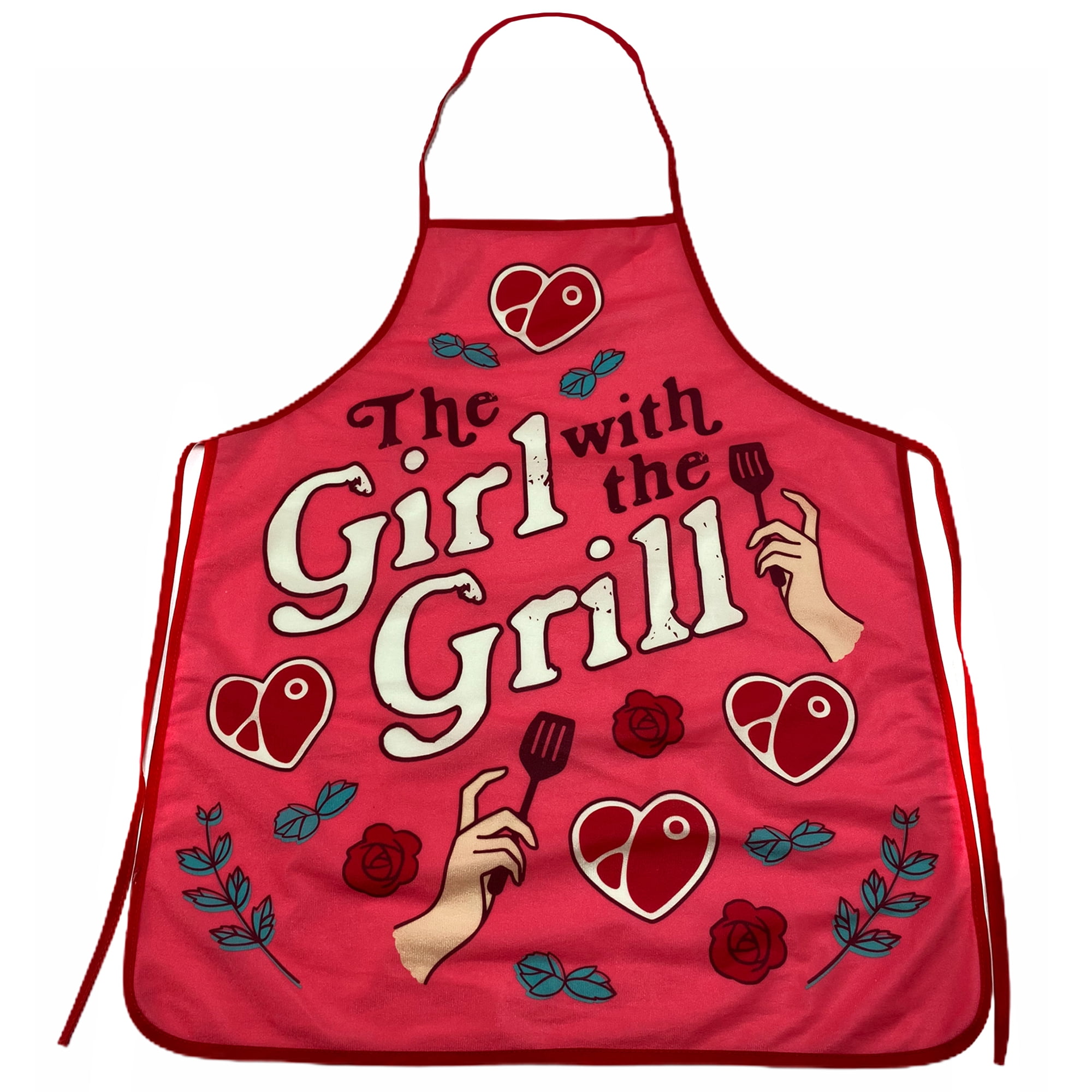 The Girl With The Grill Apron Funny Backyard BBQ Grilling Kitchen Smock ...