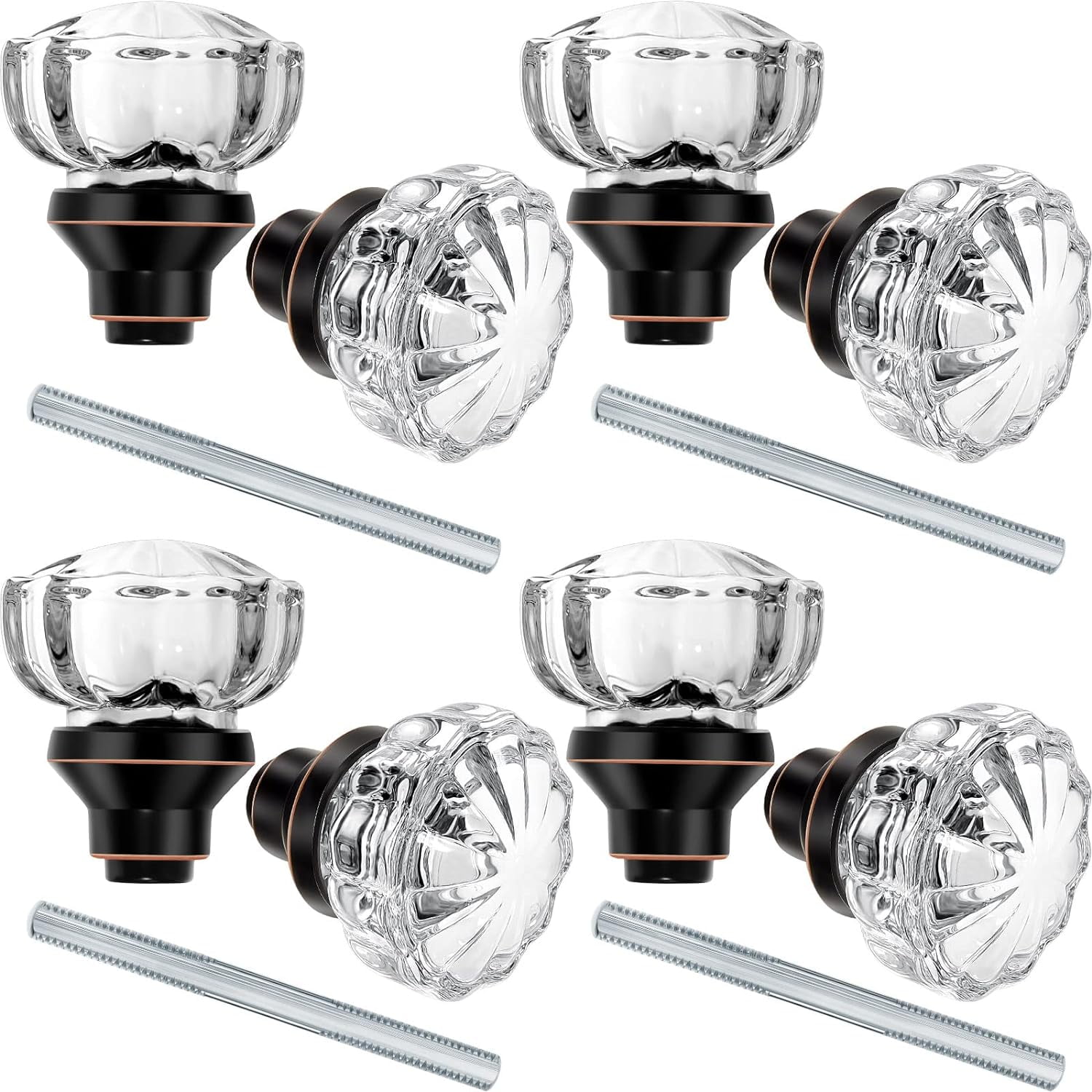 The Glass Door Knobs Mortise Style Fluted Crystal Door Knobs Antique ...