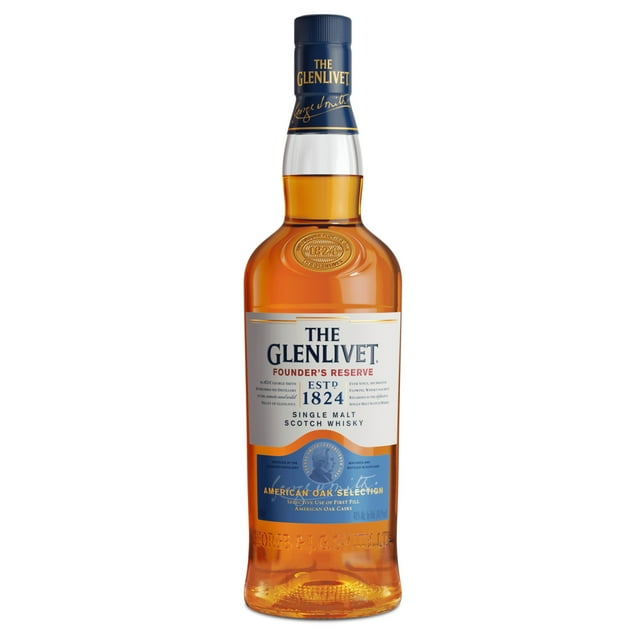 The Glenlivet Founder's Reserve Single Malt Scotch Whisky, 750 mL Bottle, 40% ABV - Walmart.com