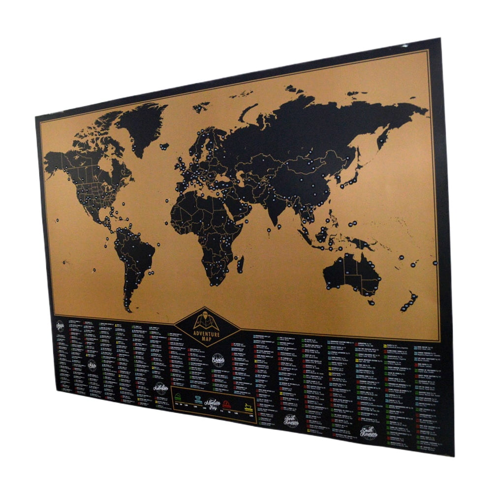 The Global Travel Scratch World Map Meets Your List of 300 Adventures ...