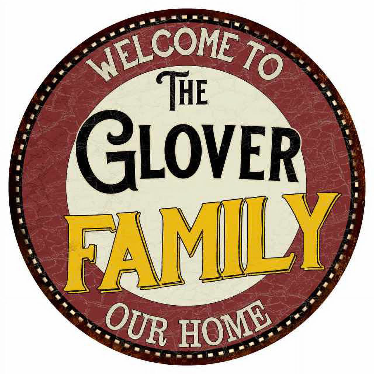 The Glover Family 12" Round Metal Sign Kitchen Game Room Décor ...