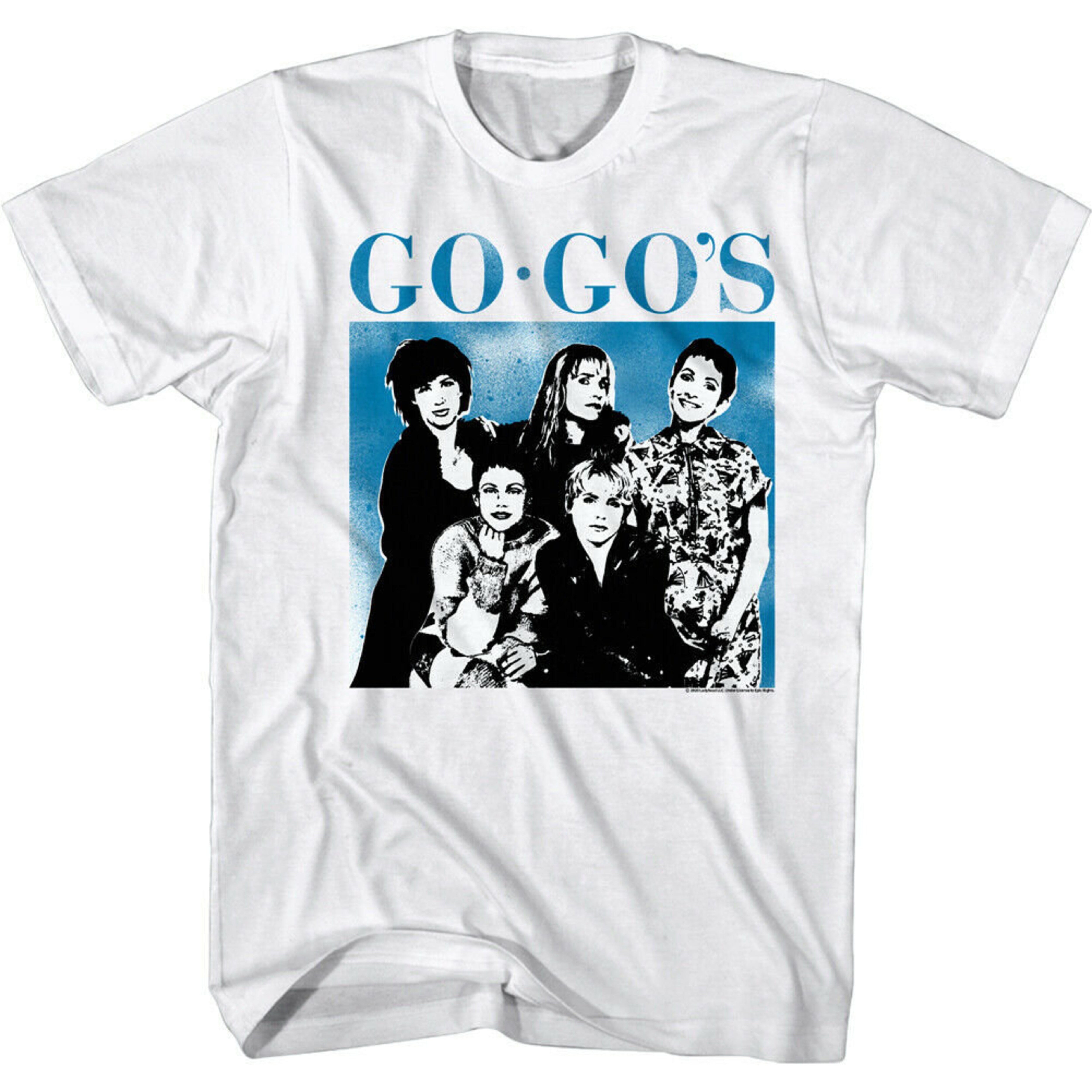 The Go-Go's Men's T-shirt Band Group Photo White Graphic Tee 80s Rock ...