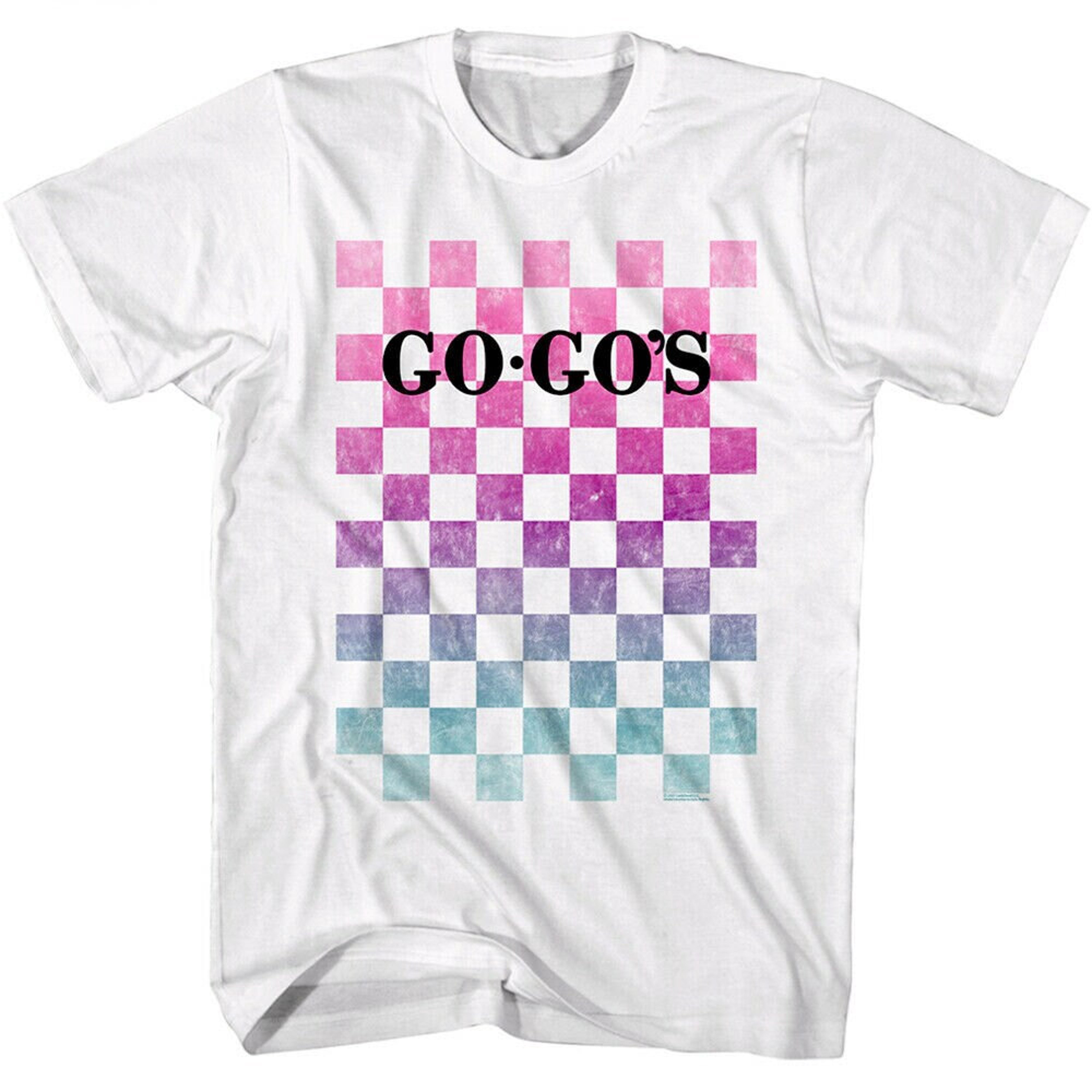 The Go-Go's T-Shirt Checkerboard Rock Logo New Wave Band Tees - Walmart.com