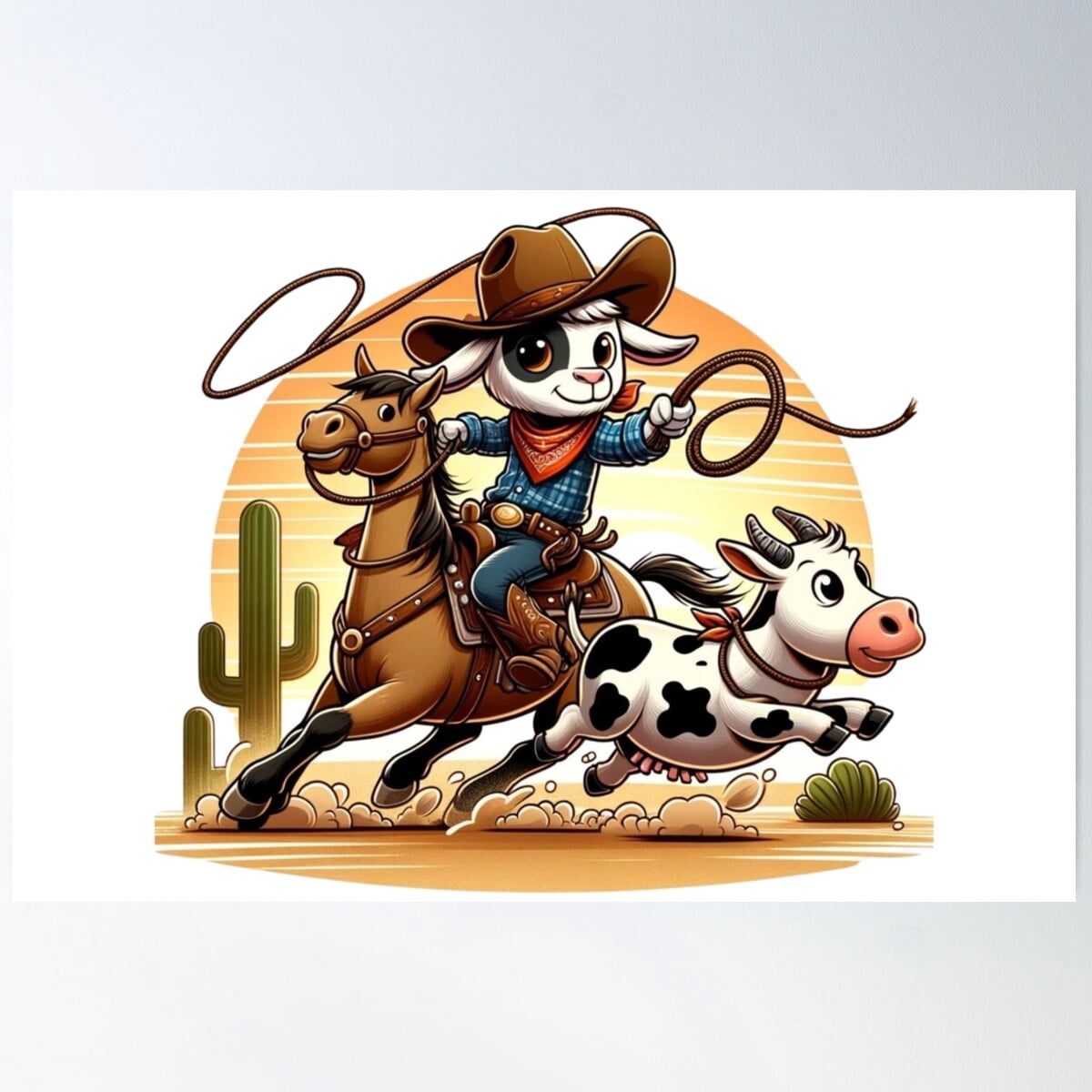 The Goat Roper Poster Wall Art, Modern Wall Decor For Living Room ...