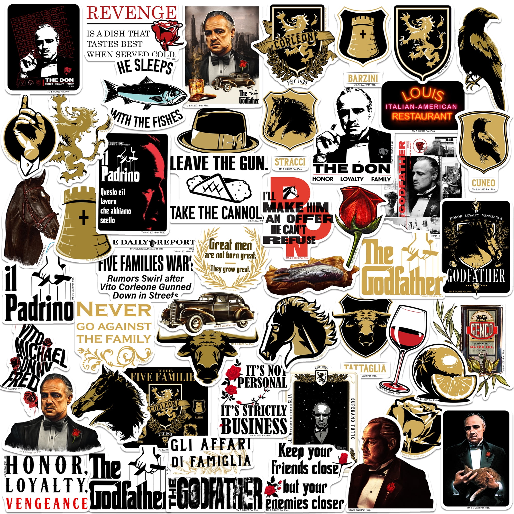 The Godfather 50ct Vinyl Large Deluxe Stickers Variety Pack - Laptop ...