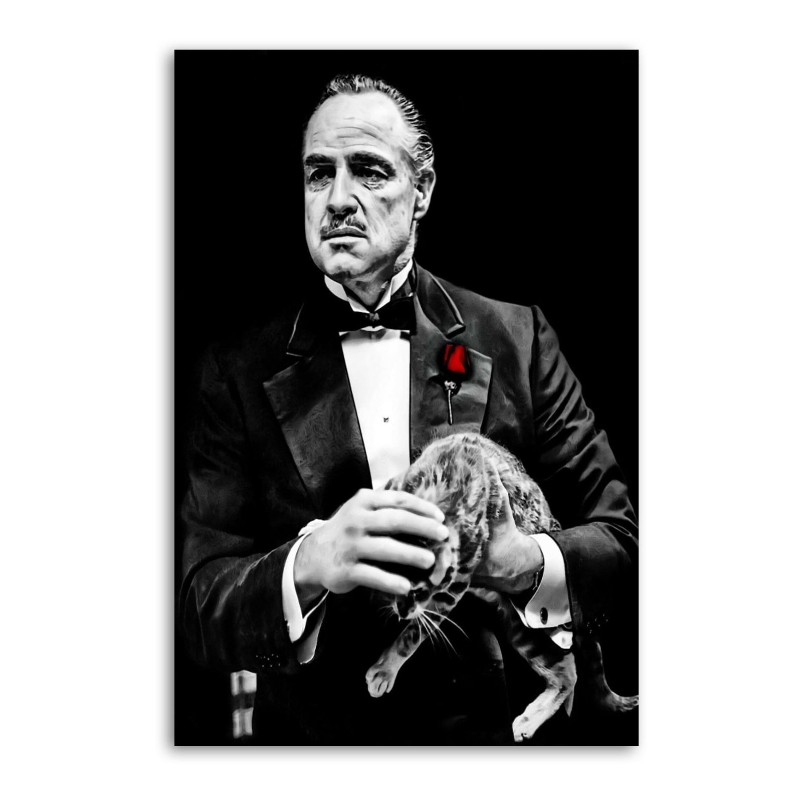 The Godfather And The Cat Artworks Canvas Poster Room Aesthetic Wall ...