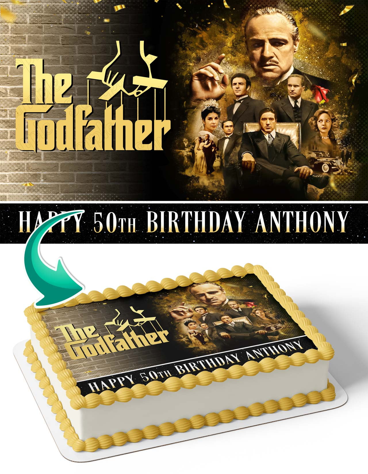 The Godfather Don Vito Corleone Al Pacino Edible Cake Image Topper ...