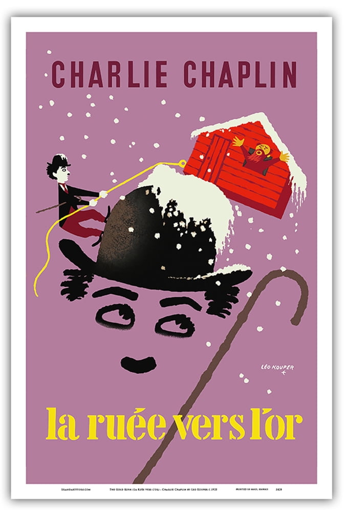 The Gold Rush (La Ruée vers l'or) - Starring Charlie Chaplin - Vintage Film Movie Poster by Leo ...