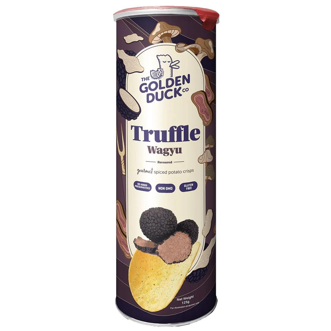 The Golden Duck Truffle Wagyu Spiced Potato Crisps, 4.4oz (125g)-(Pack ...