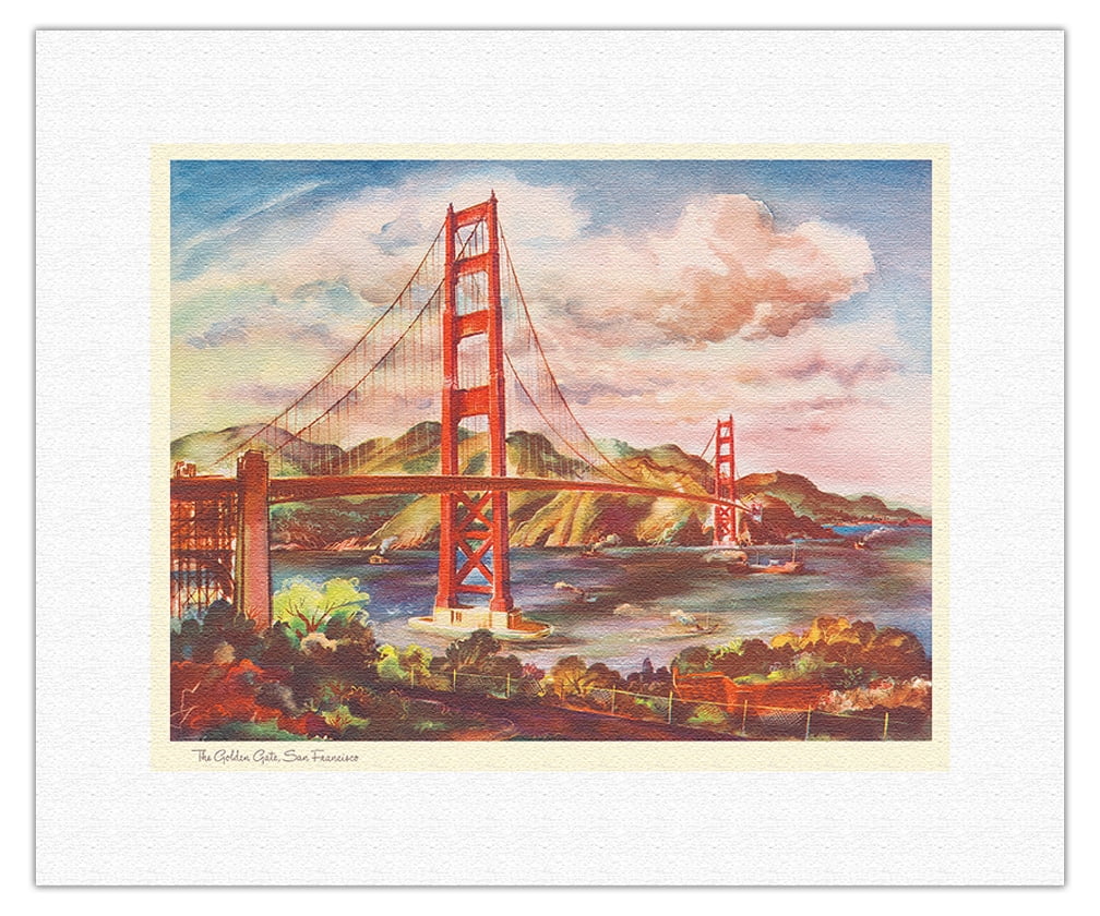 The Golden Gate Bridge San Francisco - United Air Lines - Vintage Travel Poster by Joseph Fehér ...