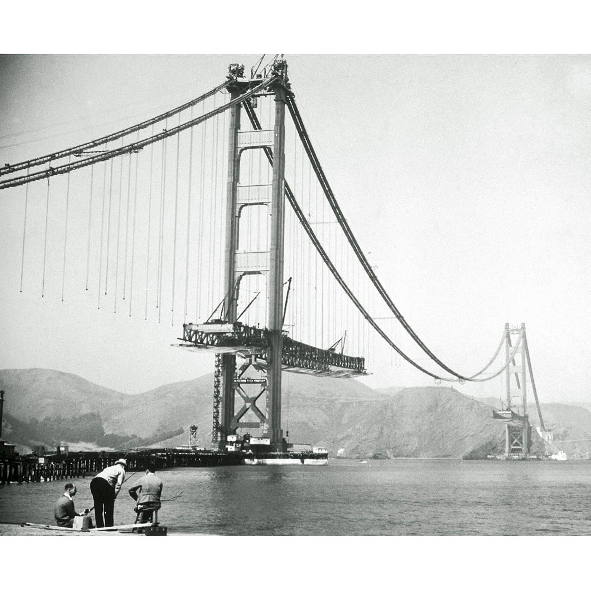 The Golden Gate Bridge in San Francisco during its construction, Circa ...