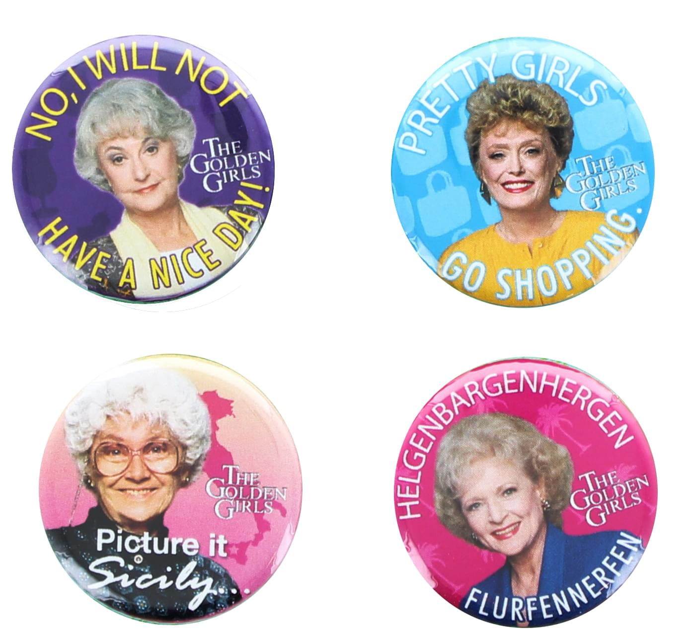 Ata Boy The Golden Girls 1.25 Inch Collectible Button Pins - Set of 4 ...