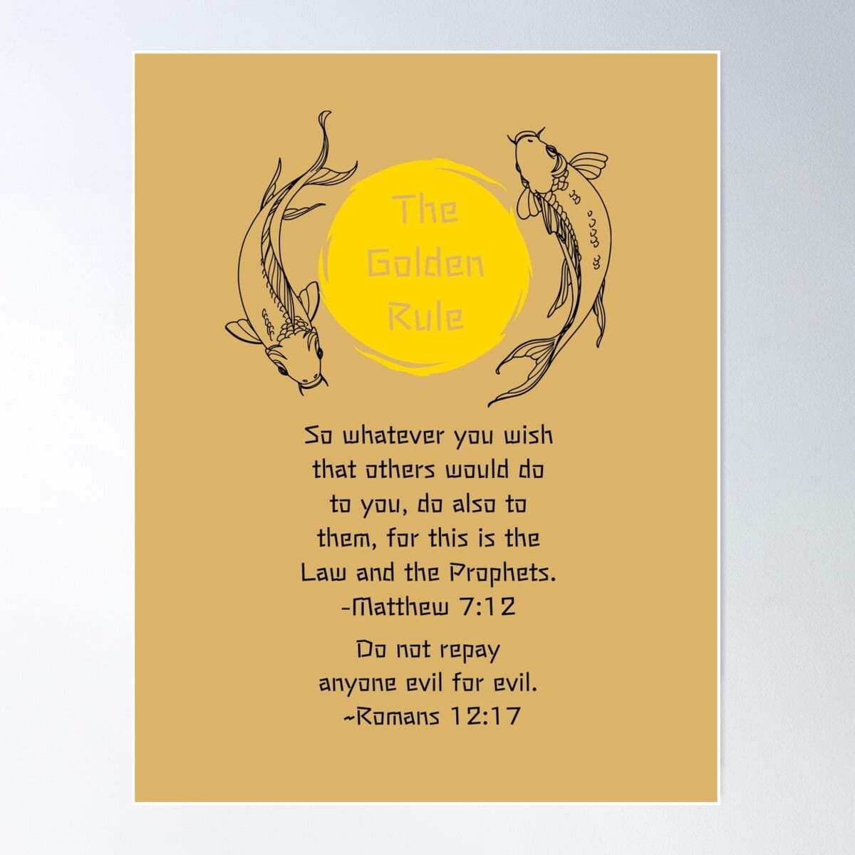 The Golden Rule Do Unto Others Matthew 7 12 Romans 12 17 Poster Wall ...