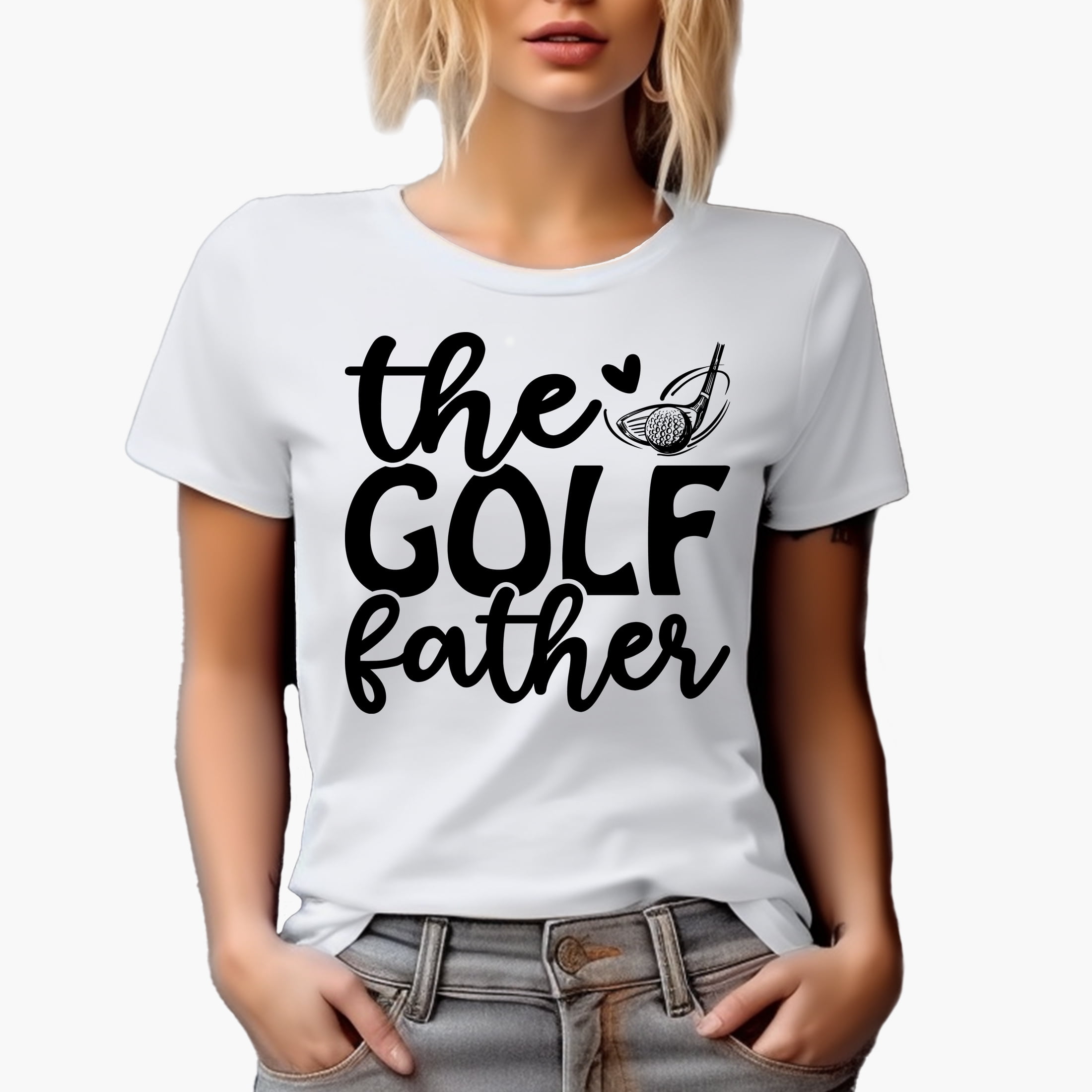 The Golf Father Pun with a Club Hitting a Ball, Golf Player, Golfing or ...