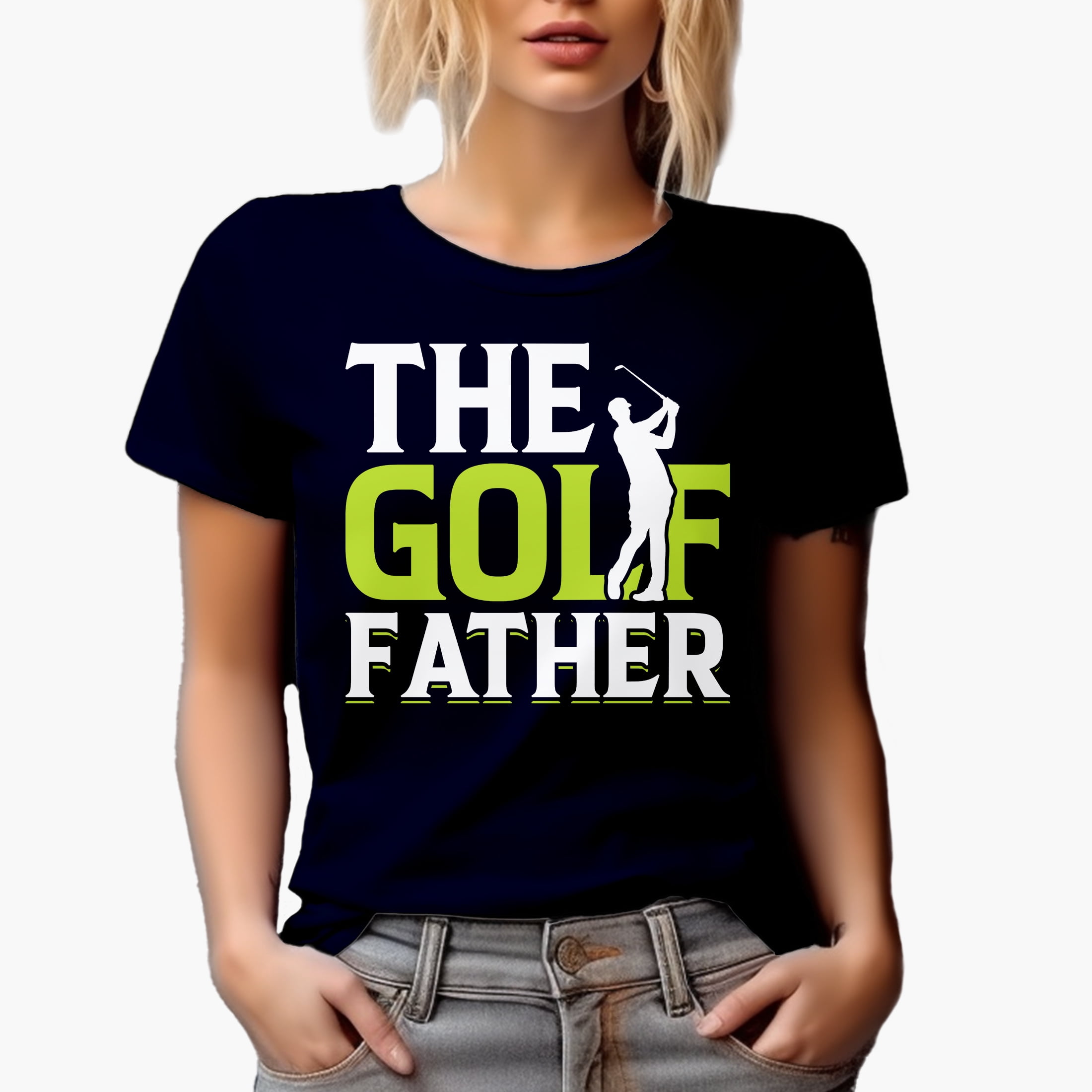 The Golf Father with a Swinging Man or Male Golf Player, Golfing or ...