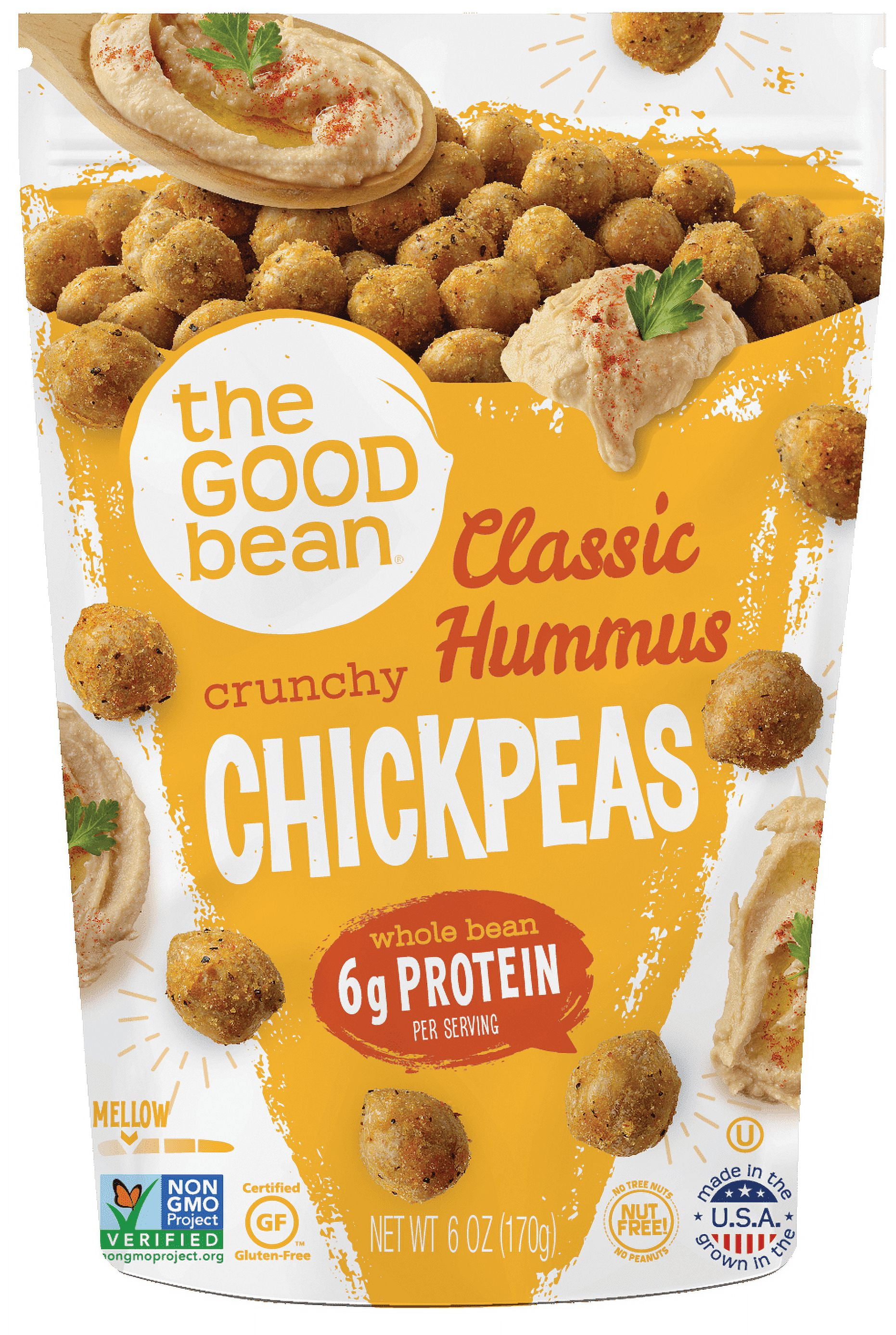 The Good Bean Crunchy Chickpeas, Hummus Flavor, 6 Oz, High Protein ...