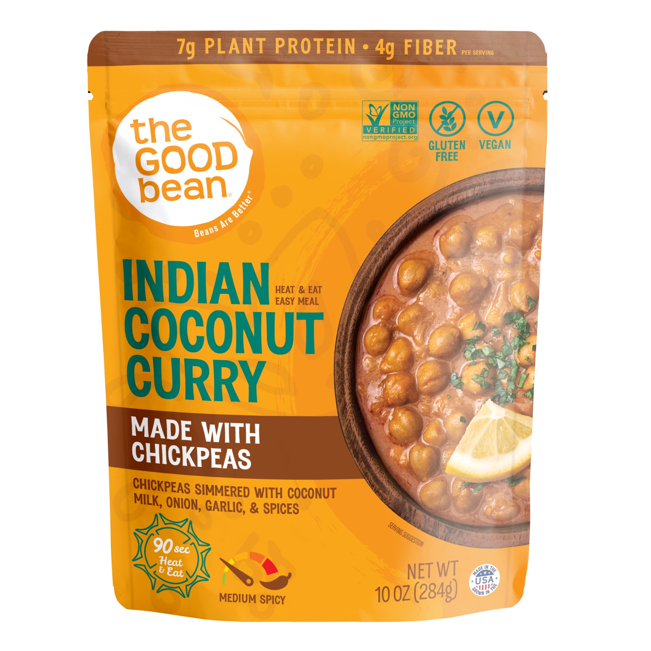 The Good Bean Ready-to-Serve Veggie Prepared Indian Coconut Curry ...