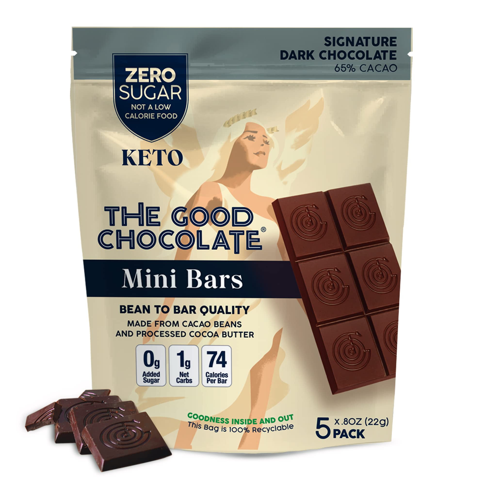 The Good Chocolate - Keto Dark BSL1 Chocolate Mini Bars, Zero Sugar ...