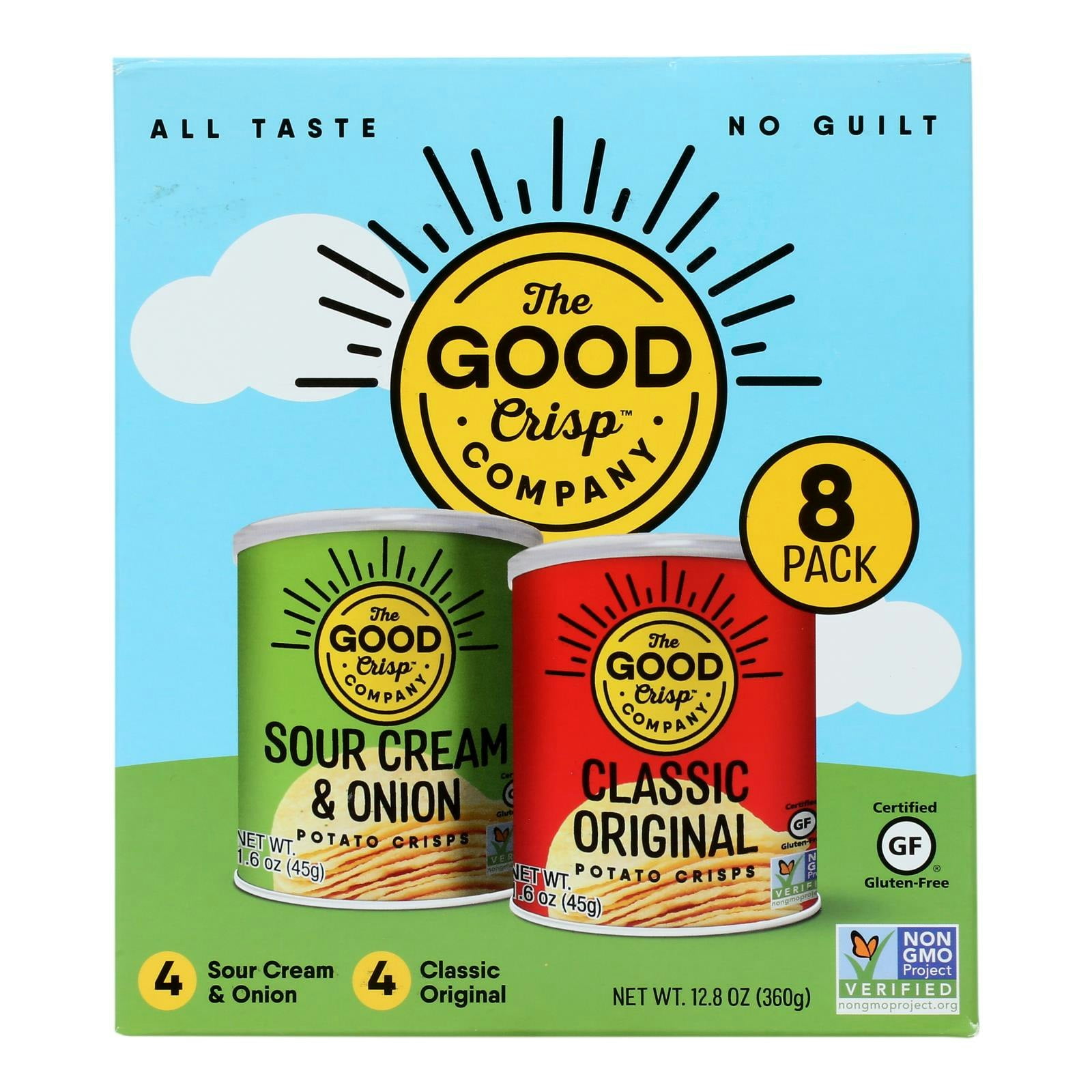 The Good Crisp Company Potato Crisps Variety Pack, 8 Count, 1.6 oz Each ...