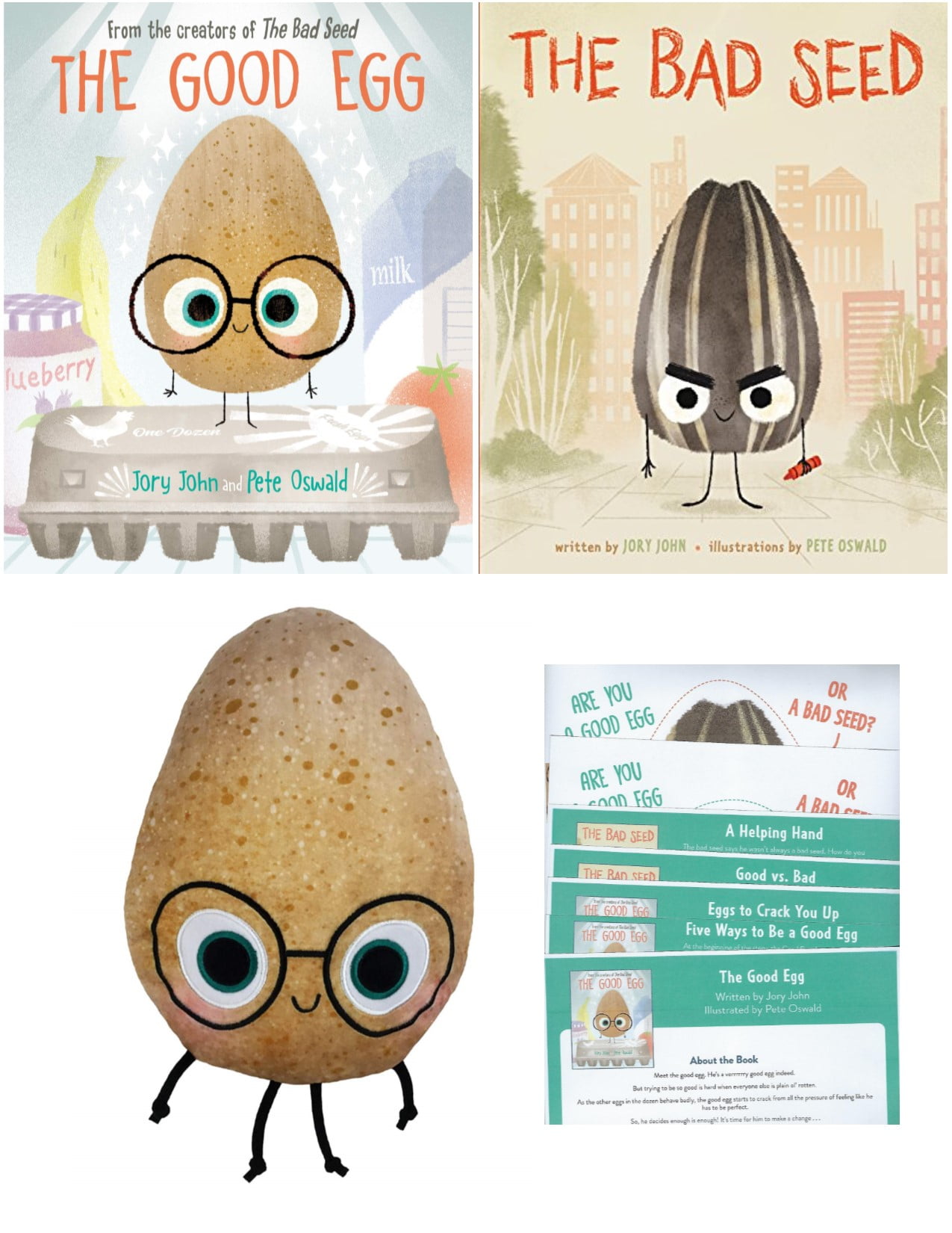 The Good Egg and The Bad Seed by Jory John 2 Childrens Hardcover Books ...