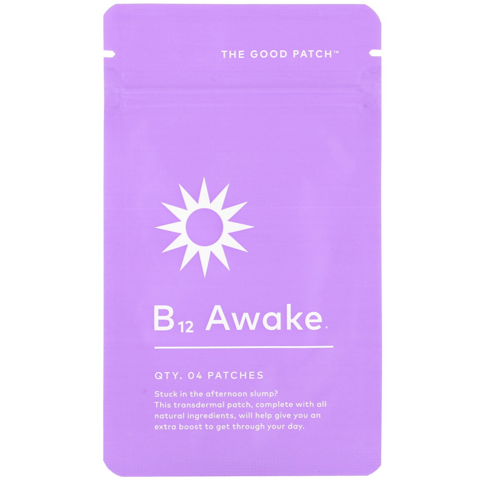 The Good Patch B12 Awake, Vitamin Caffeine Topical Energy, 4 Vegan Plant Powered Patches ...