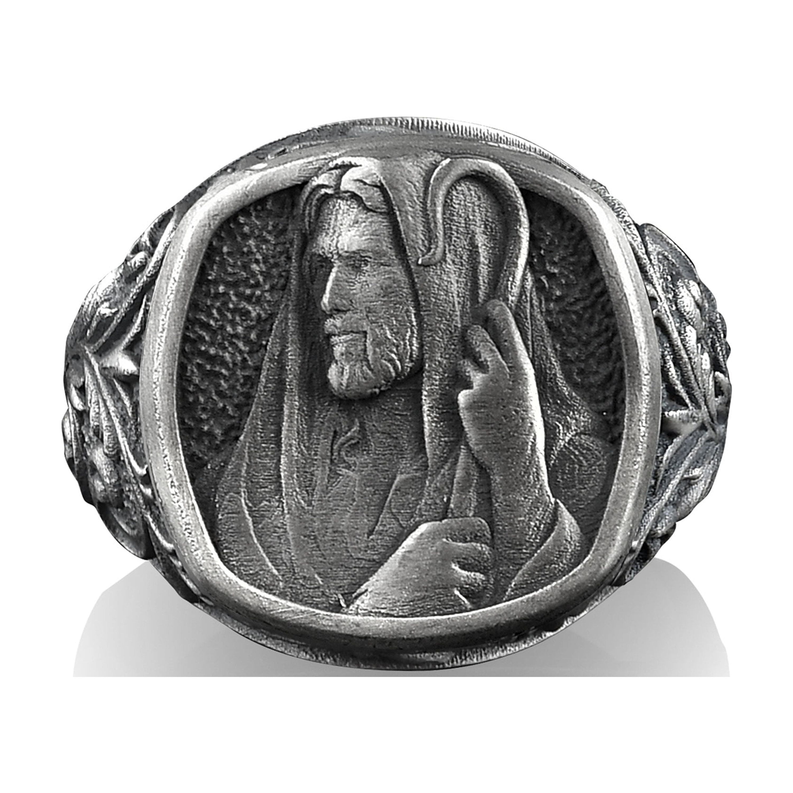 The Good Shepherd Jesus Silver Ring For Men, Christ and his Sheep ...