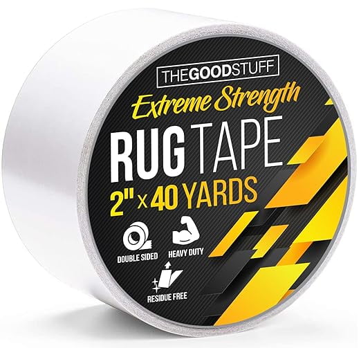 The Good Stuff Carpet Tape Double Sided [2" x40 Yards] Rug Tape for ...