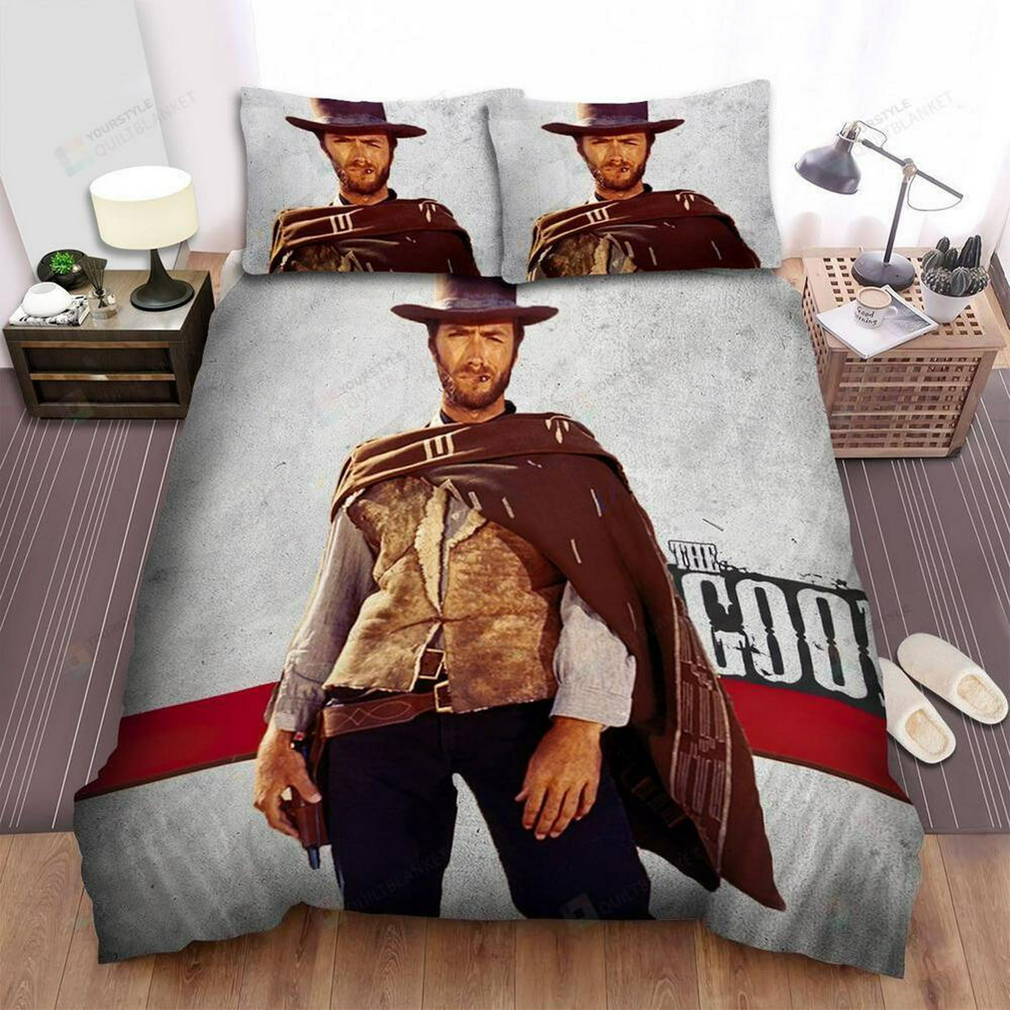 The Good The Bad And The Ugly Silver Background Poster Quilt Duvet ...