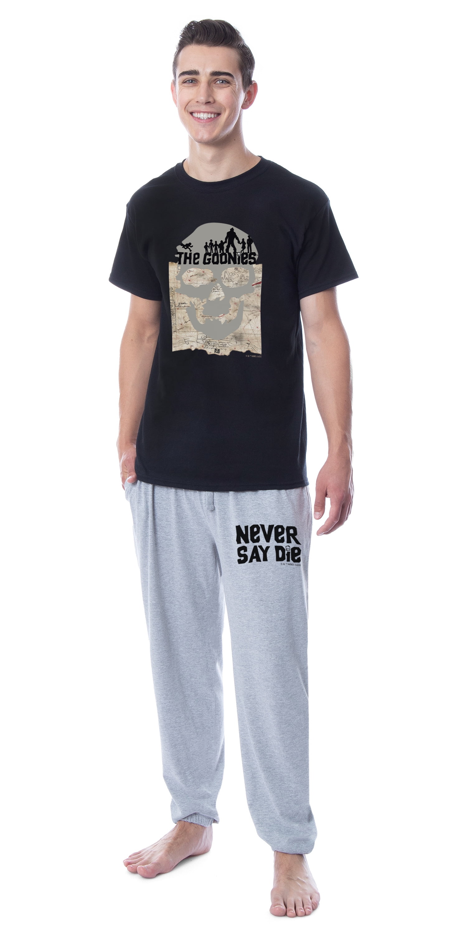 The Goonies Mens' Movie Skull Map Never Say Die Jogger Sleep Pajama Set ...