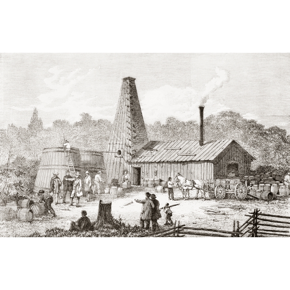 The Gordon Oil wells in Western Canada, North America in the late 19th ...