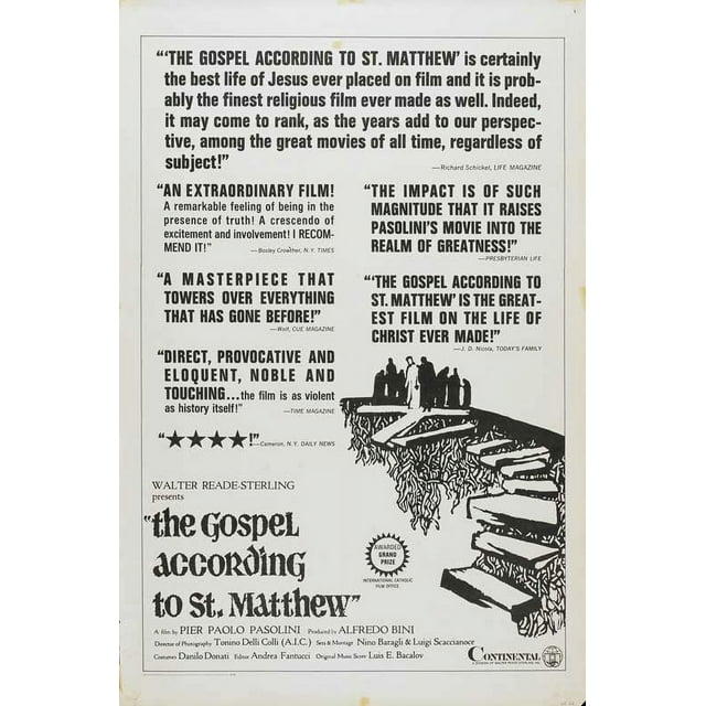 The Gospel According to St. Matthew - movie POSTER (Style A) (27" x 40") (1964) - Walmart.com