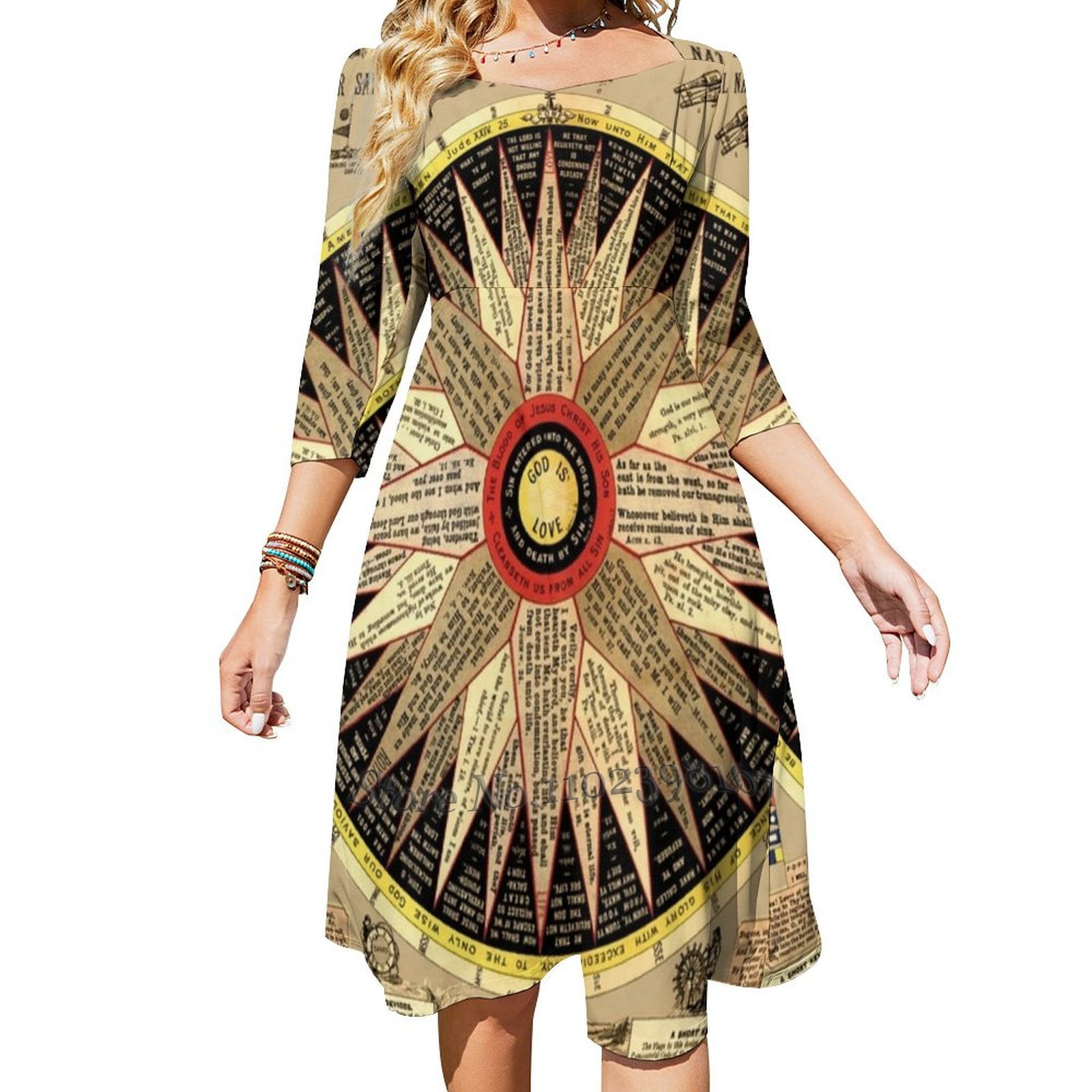 The Gospel Compass Sweetheart Knot Flared Dress Fashion Design Large ...